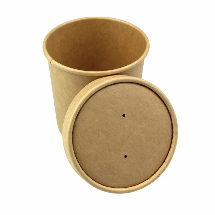 Buy Paper Soup Cup & Lid 8oz Kraft Combi-pack from £122.09