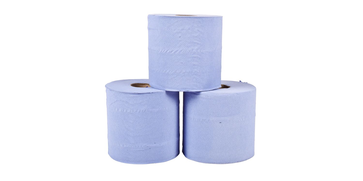 Buy 2ply Blue Recycled Centrefeed Rolls 150 Metre from £2.39