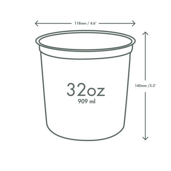 Buy Vegware 32oz PLA Round Deli Container - CF-DC-32 from £125.95